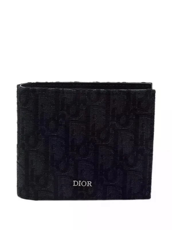 Dior 2024 Oblique Jacquard Bifold Wallet - Black
