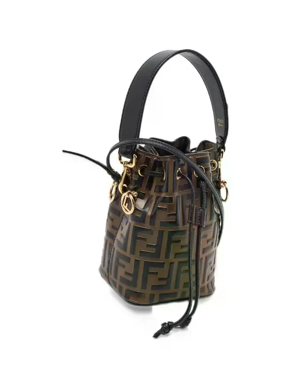 Fendi 2020 Mini Mon Tresor Zucca-embossed Bucket Bag