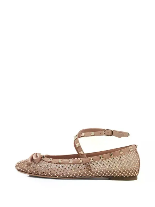 Valentino Garavani Rockstud Crystal Ballet Flats - Neutrals