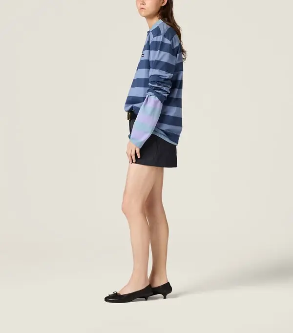 Miu Miu Cotton Stripe Long-sleeve T-shirt