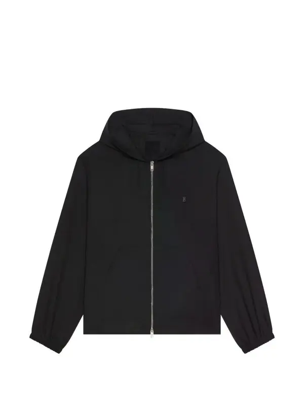 Givenchy Zipped Hoodie In Wool With 4g Detail - Black