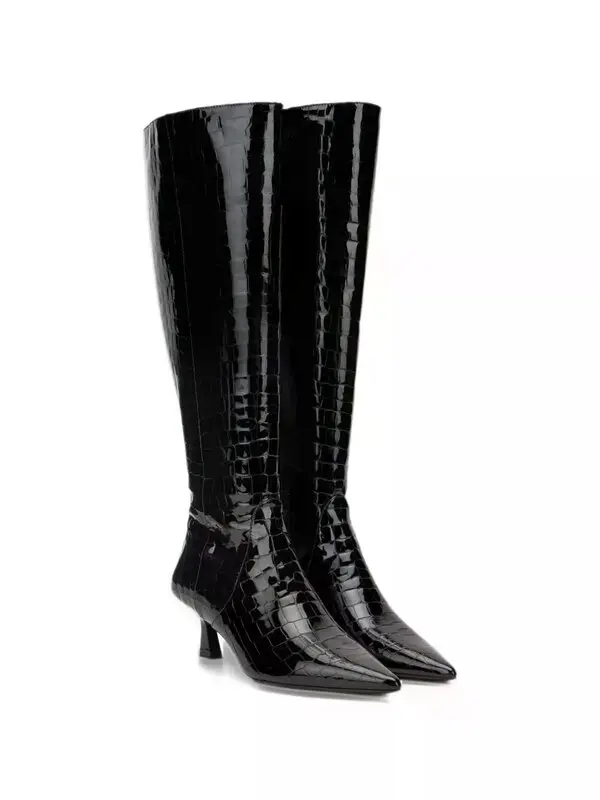 STUART WEITZMAN Vinnie Croc-embossed Leather Knee-high Boots