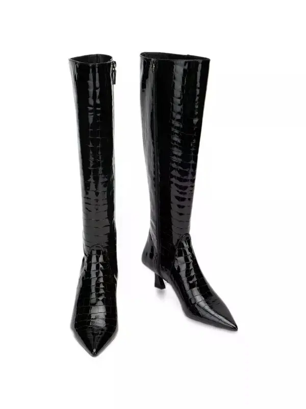 STUART WEITZMAN Vinnie Croc-embossed Leather Knee-high Boots
