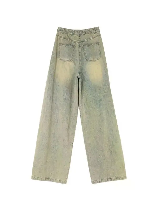 HUI MILANO Faded Wide-leg Jeans