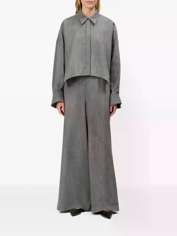 DRYKORN Oshia Pinstripe-pattern Cropped Shirt