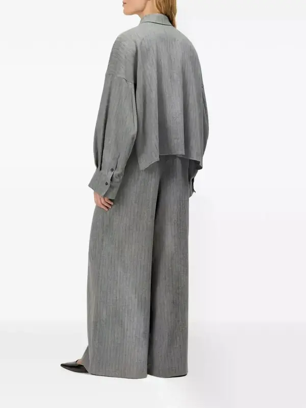 DRYKORN Oshia Pinstripe-pattern Cropped Shirt