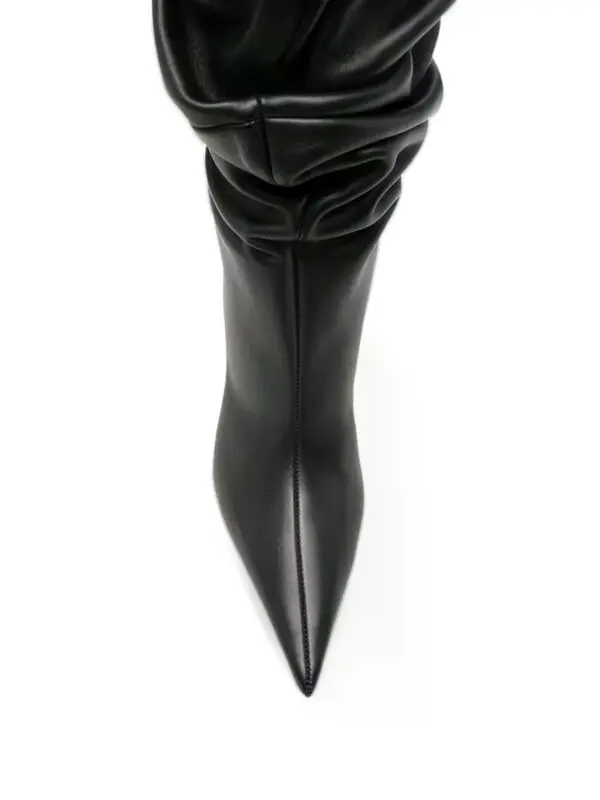 Amina Muaddi Ruched Pointed-toe Boots