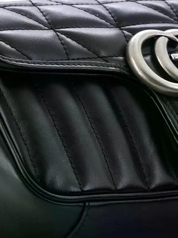 Gucci Gg Marmont Flap Bag Mixed Matelasse Leather Mini Shoulder Bag
