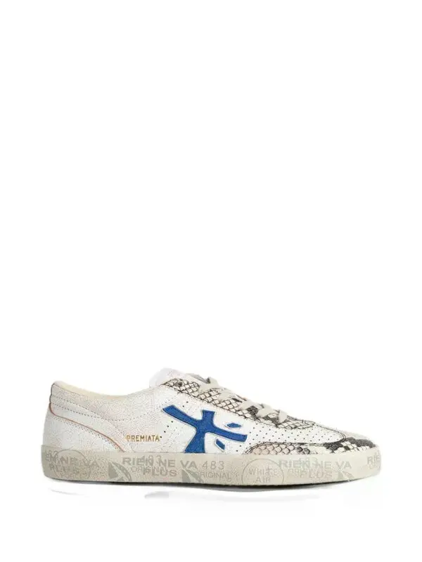 Premiata Snake-effect Cracked-leather Sneakers