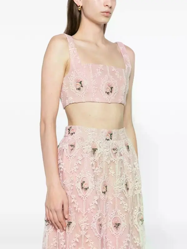 Agua Bendita Amanda Cropped Top - Pink