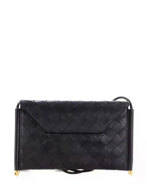 Bottega Veneta Solstice Phone Pouch Intrecciato Leather Shoulder Bag - Black