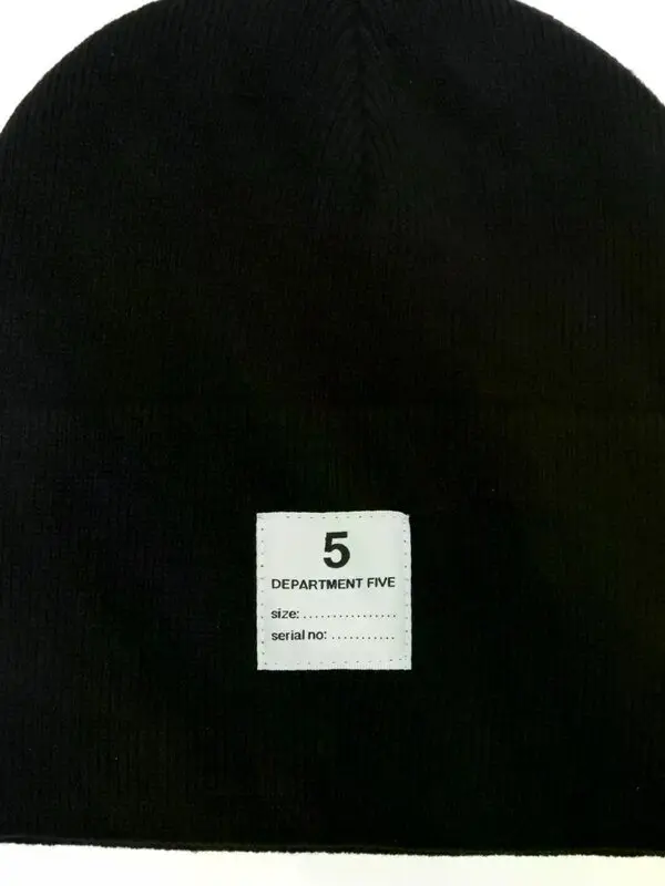 DEPARTMENT 5 Logo-patch Ribbed-knit Beanie Hat - Black