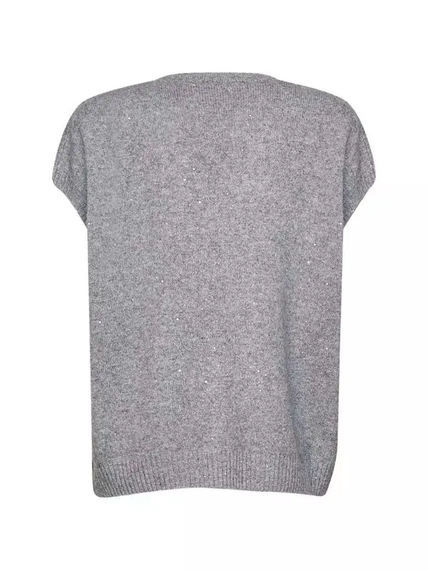 KAOS Sequin-embellished V-neck Sweater