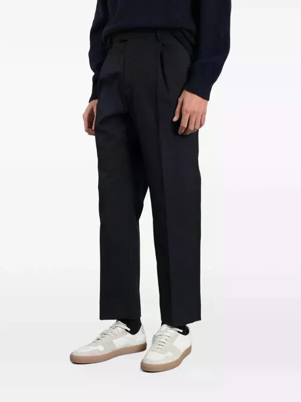 GREYED Pleated Straight-leg Trousers