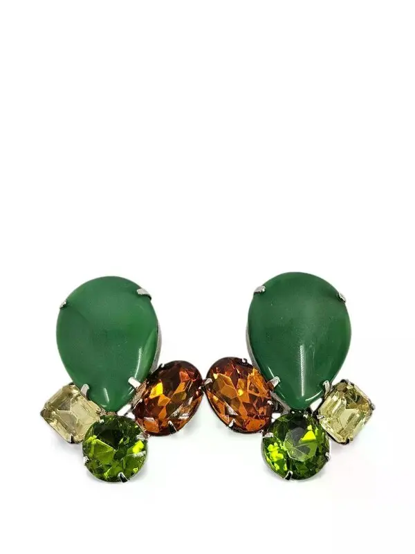 MADISON 1980s Cabochon Rhinestone Clip-on Earrings
