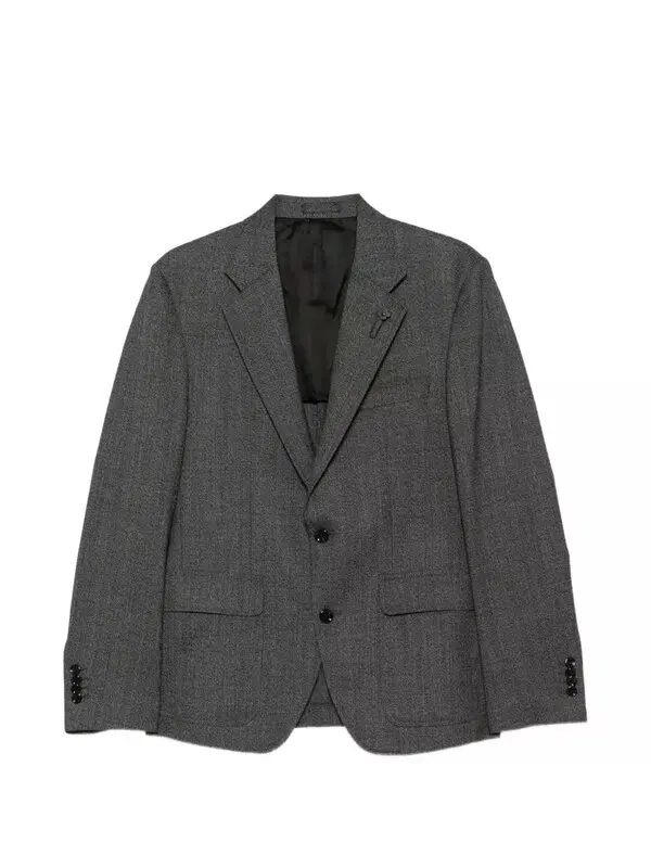 LARDINI Single-breasted Wool Blazer - Grey