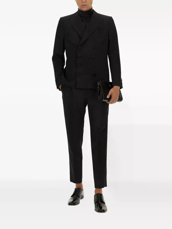 Dolce & Gabbana Pleated Satin-trim Tailored Trousers - Black