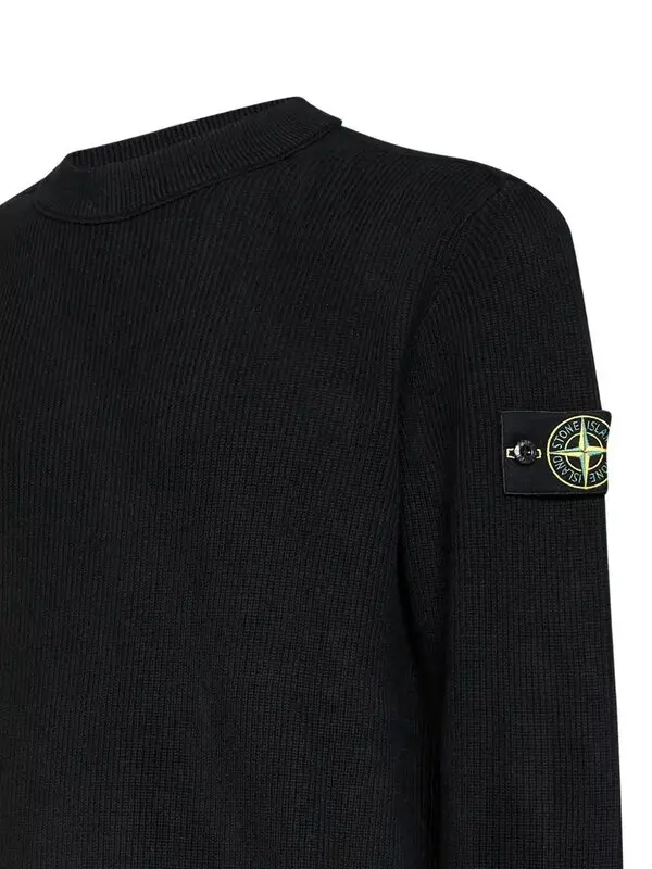 Stone Island Ribbed-knit Logo-patch Sweater