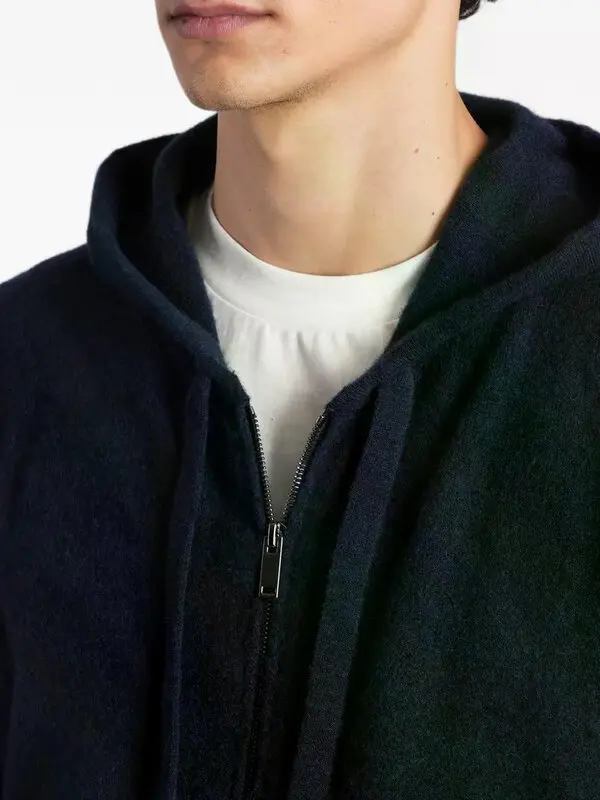 ROBERTO COLLINA Zip-up Knit Hoodie - Blue