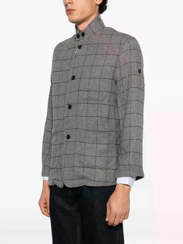 KOIKE BARCELONA Check-pattern High-neck Shirt
