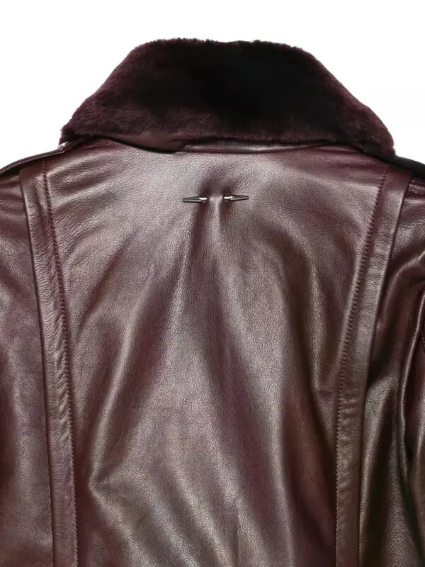 Barbara Bui Shearling-collar Leather Jacket