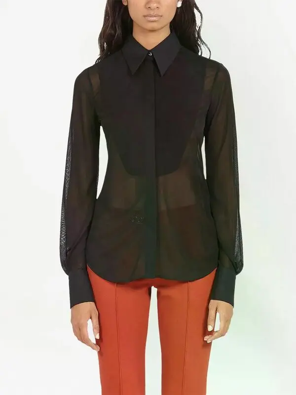 FERRAGAMO Semi-sheer Long-sleeve Blouse