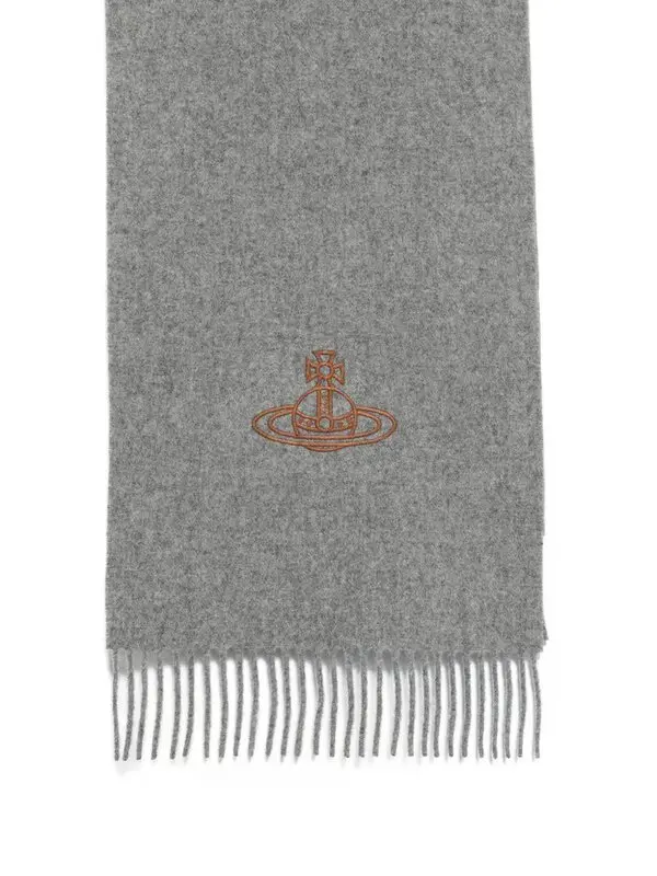 VIVIENNE WESTWOOD Orb-embroidered Fringed Scarf