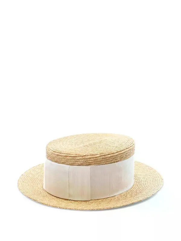 Prada 2010s Straw Boater Hat - Neutrals