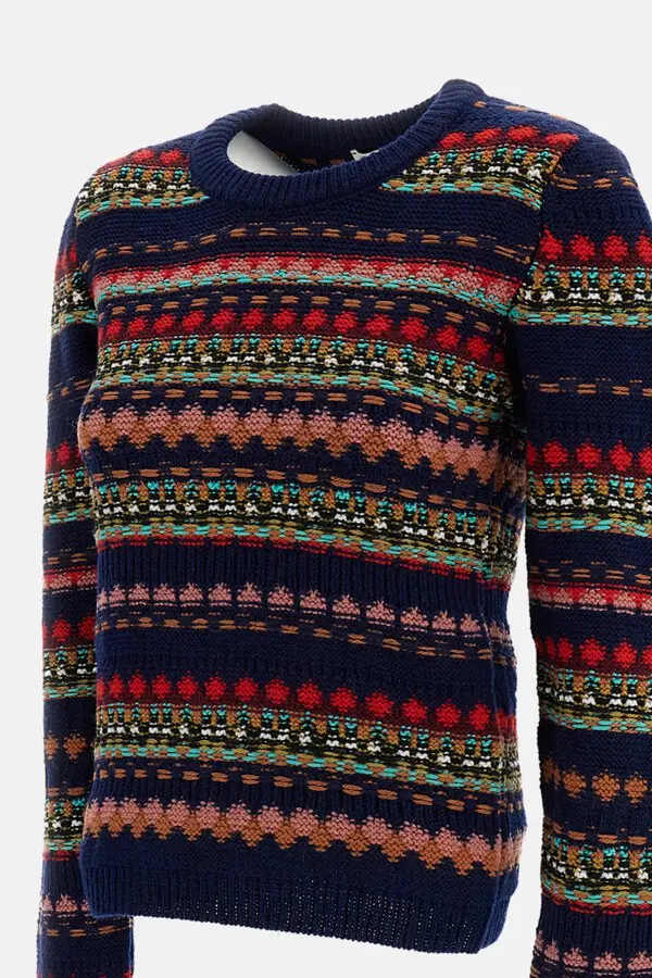 Dries Van Noten Jacquard Wool Knit Sweater