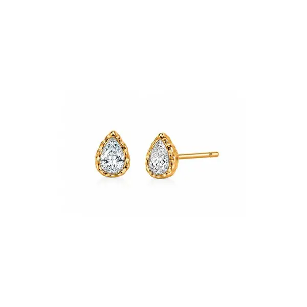 AARIA LONDON Molten Pear Moissanite Studs - Silver