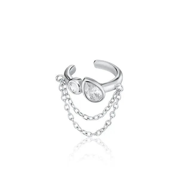 SCREAM PRETTY Toi Et Moi Chained Ear Cuff - Silver