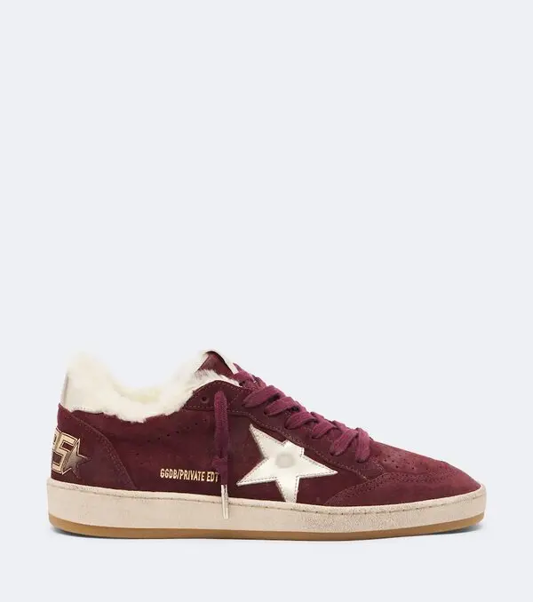 GOLDEN GOOSE Ball Star Shearling-lined Suede Sneakers
