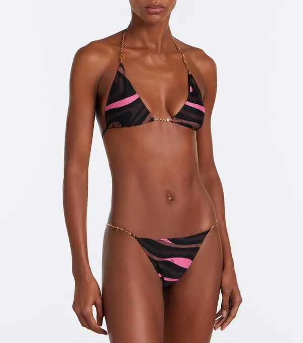 Emilio Pucci Marmo Chain-detail Bikini Bottoms