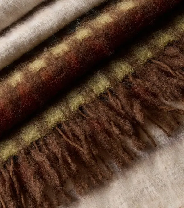 MANTAS EZCARAY Mia Fringed Wool And Mohair Throw