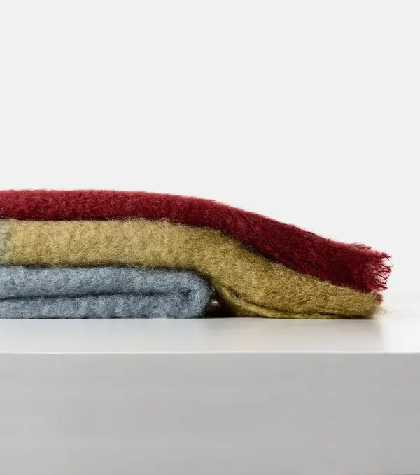 MANTAS EZCARAY Color Block Mohair And Wool-blend Throw