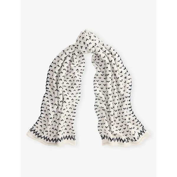 Polo Ralph Lauren Bird-pattern Wool-blend Scarf