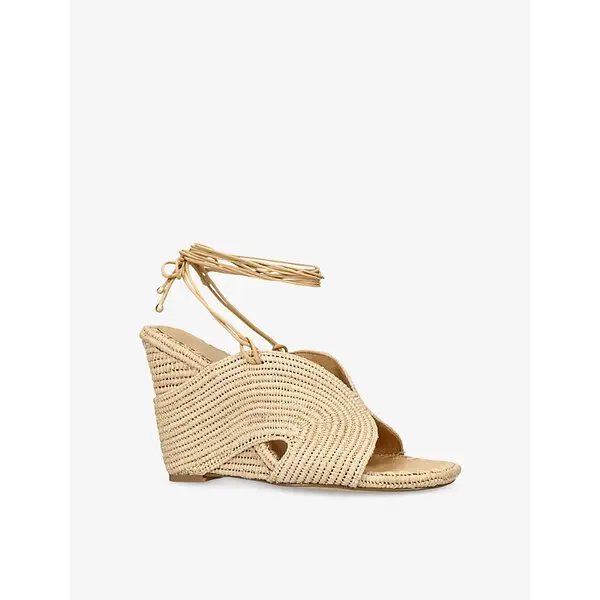 Cult Gaia Tobi 100 Raffia Wedge Sandals