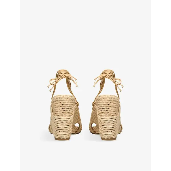 Cult Gaia Tobi 100 Raffia Wedge Sandals