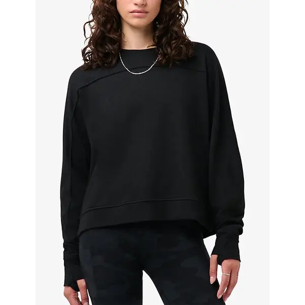 Sweaty Betty After Class Seam-detail Crop Jersey Sweatshirt