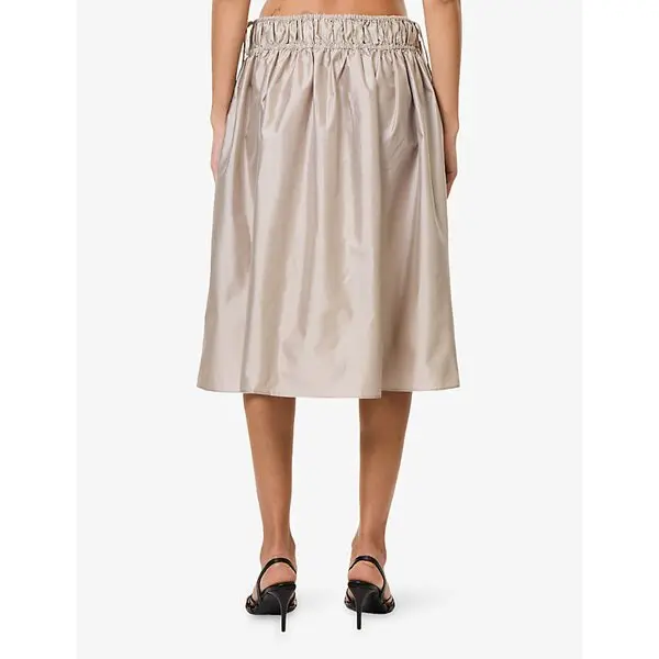 ST. AGNI Paper Taffeta Silk-blend Midi Skirt