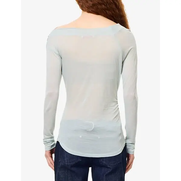 PEACHY DEN Emma Semi-sheer Jersey Top