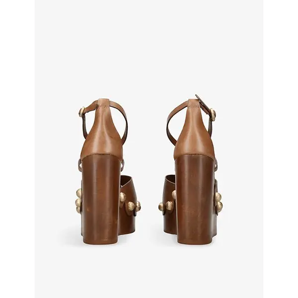Cult Gaia Orly 120 Leather Wedge Sandals