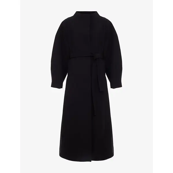 PHASE EIGHT Mollie Funnel-neck Long Wool-blend Coat