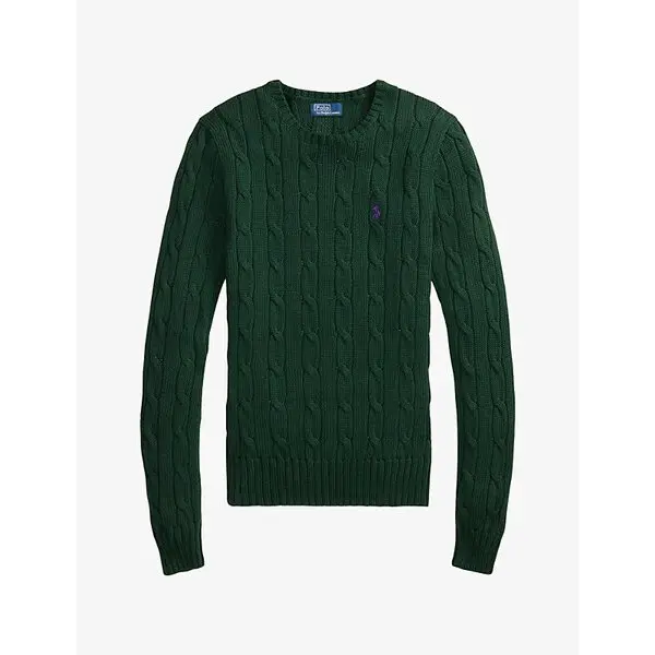 Polo Ralph Lauren Julianna Cable-knitted Wool-cashmere Blend Jumper - Basic Forest