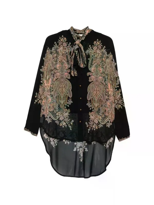 Zimmermann Clash Pussy-bow-collar Shirt - Black