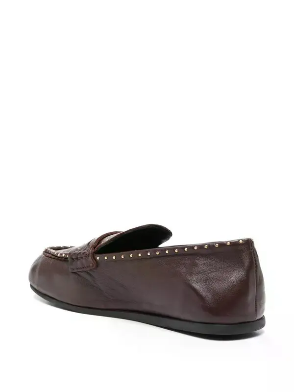 POSA Bardot Stud-embellished Loafers - Red