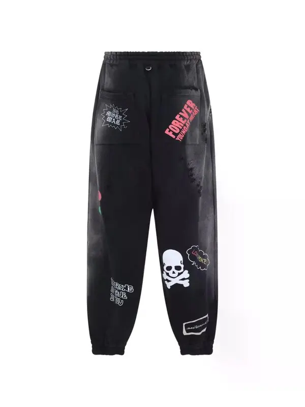 MASTERMIND WORLD Distressed Graphic-print Track Pants