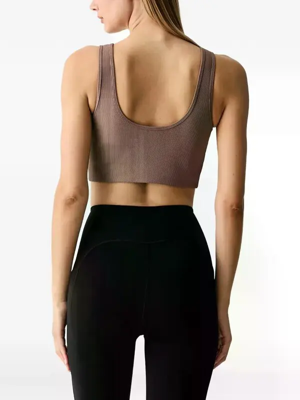 EA7 Ribbed Logo-patch Sports Bra