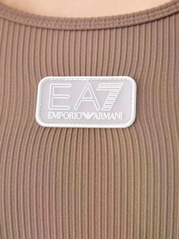EA7 Ribbed Logo-patch Sports Bra