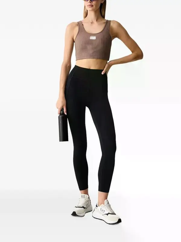 EA7 Ribbed Logo-patch Sports Bra